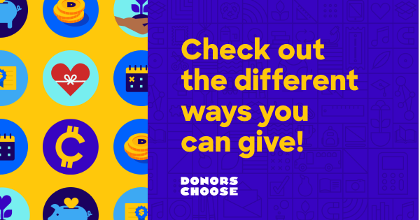 Different ways to give on DonorsChoose